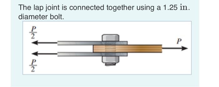 Solved The lap joint is connected together using a 1.25 in. | Chegg.com