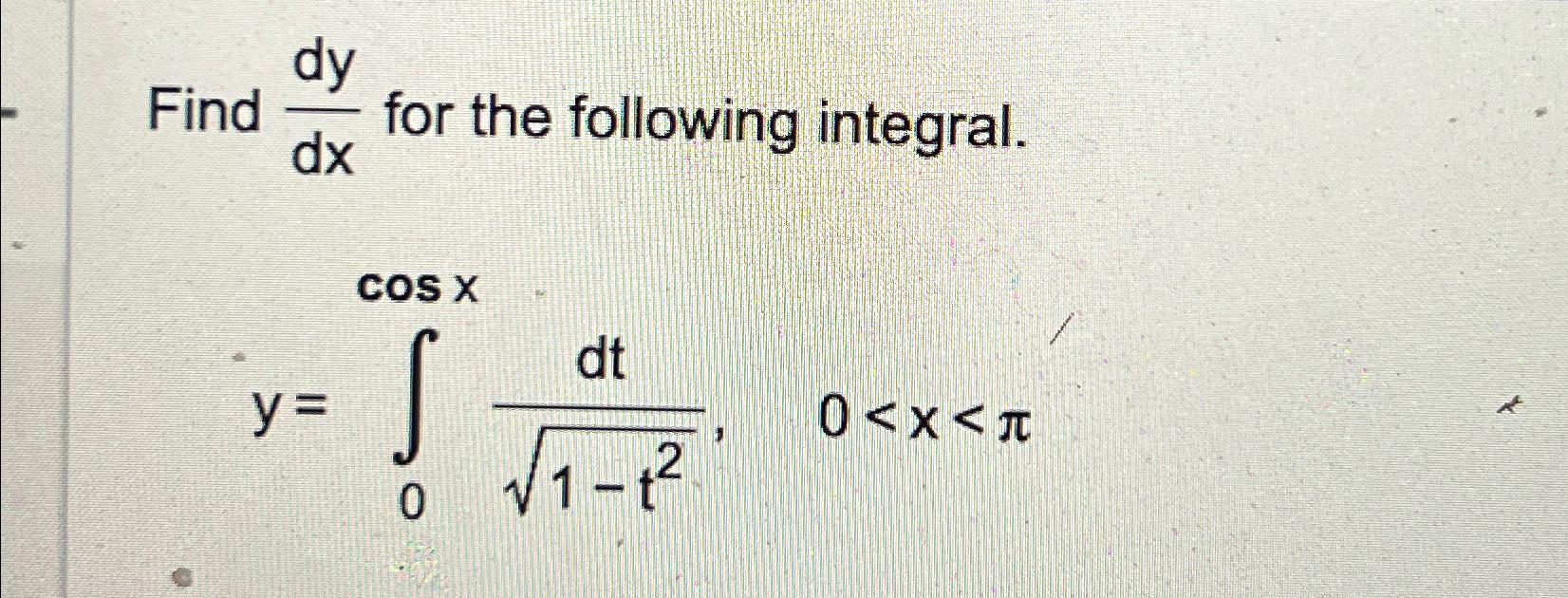 Solved Find dydx ﻿for the following | Chegg.com