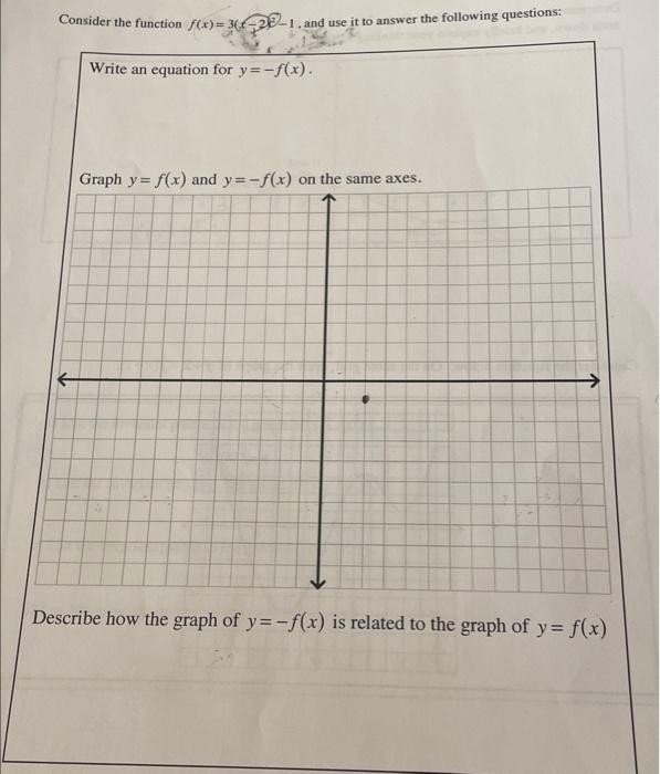 Solved Consider the function f(x)=3(x−2−2)−1, and use it to | Chegg.com