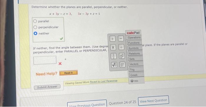 Solved Determine whether the planes are parallel, | Chegg.com