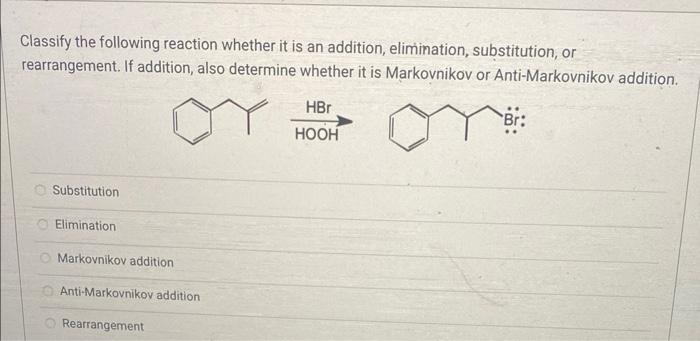 Solved Classify the following reaction whether it is an | Chegg.com