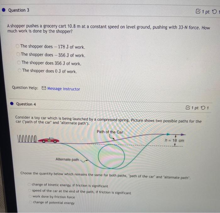 Solved A shopper pushes a grocery cart 10.8 m at a constant | Chegg.com