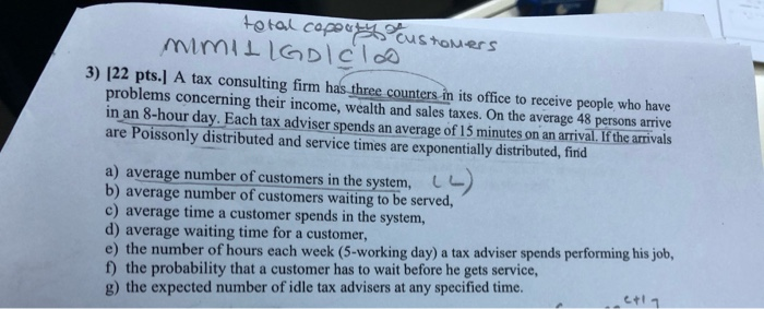 Solved total coperty Customers mimILLGDICloo 3) (22 pts. A | Chegg.com