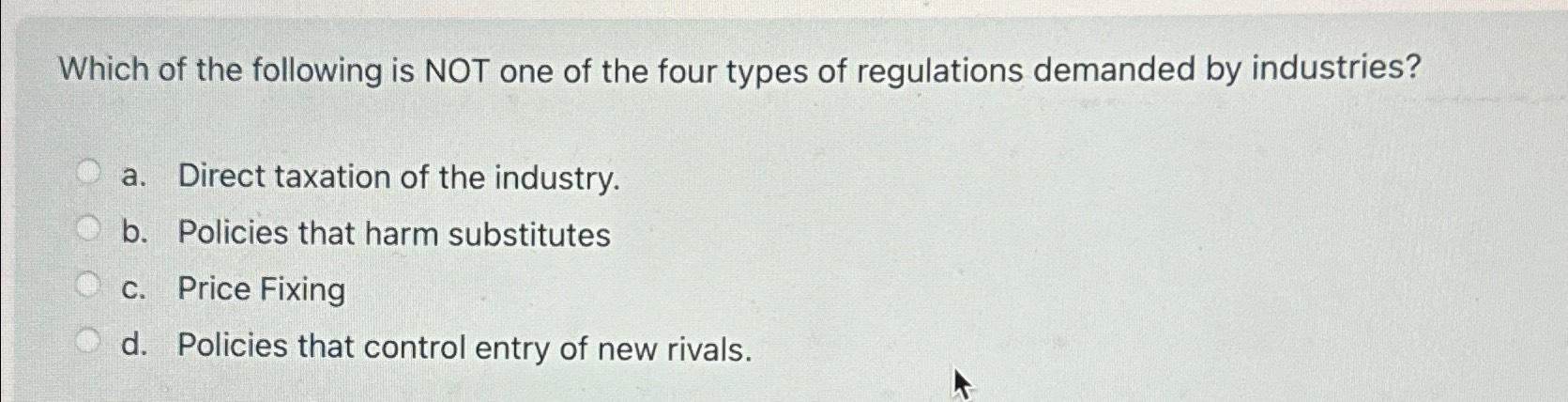 Solved Which of the following is NOT one of the four types | Chegg.com