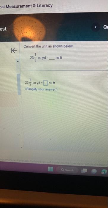 Solved Convert the unit as shown below. 2331cuyd=cuft 2331 | Chegg.com