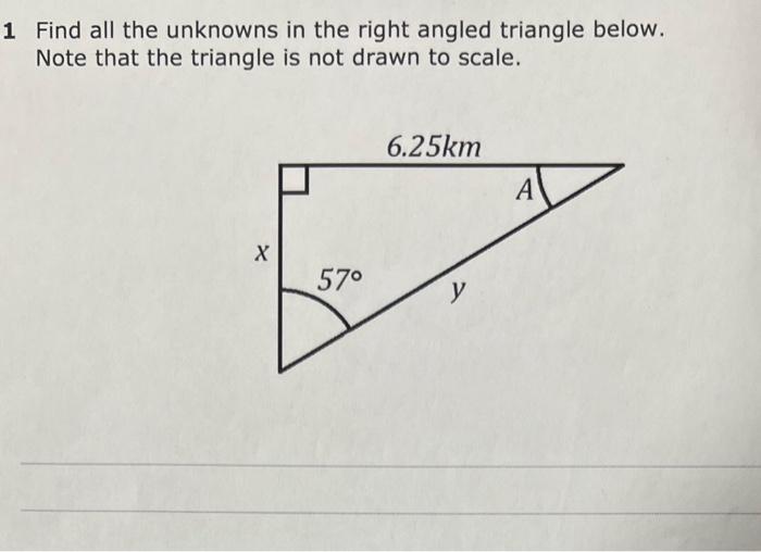 Solved Find all the unknowns in the right angled triangle | Chegg.com