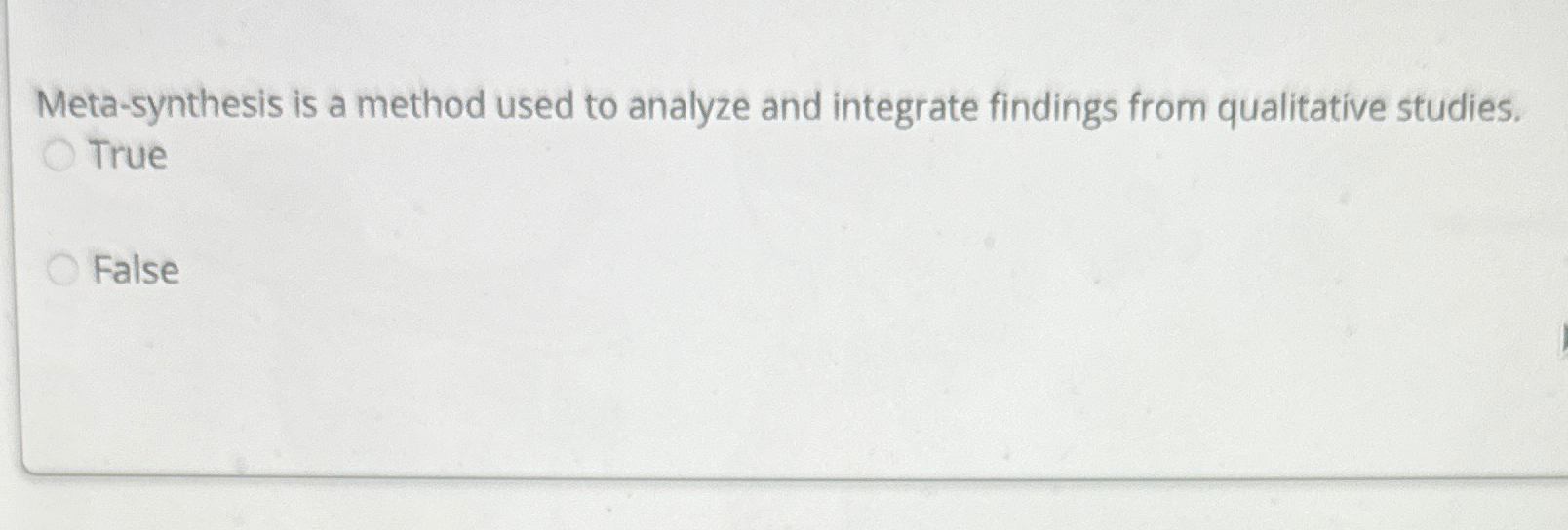 Solved Meta-synthesis is a method used to analyze and | Chegg.com