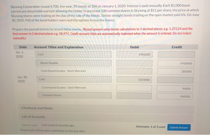 Solved 1)bonds payable and contributed surplus is wrong for | Chegg.com