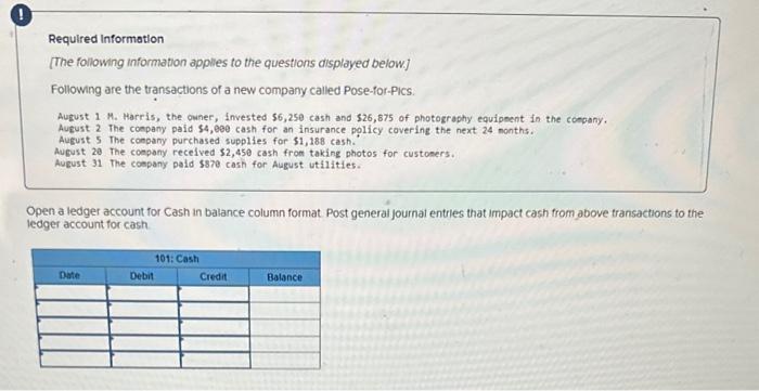 Solved Requlred Information [The following information | Chegg.com