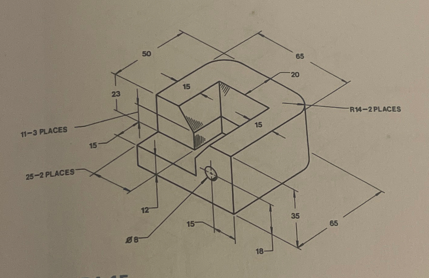 Solved Please draw fully dimensioned orthographic drawings. | Chegg.com