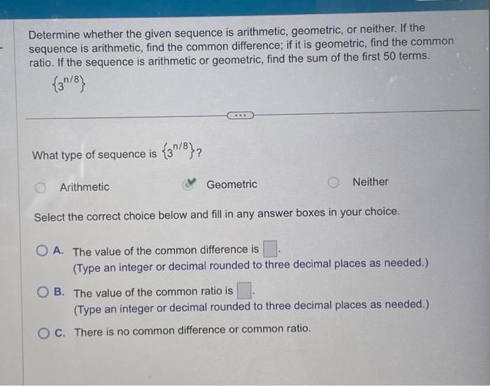 Solved Determine whether the given sequence is arithmetic, | Chegg.com
