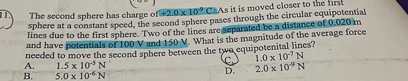 Solved The second sphere has charge of +2.0×10-9C. ﻿As it is | Chegg.com