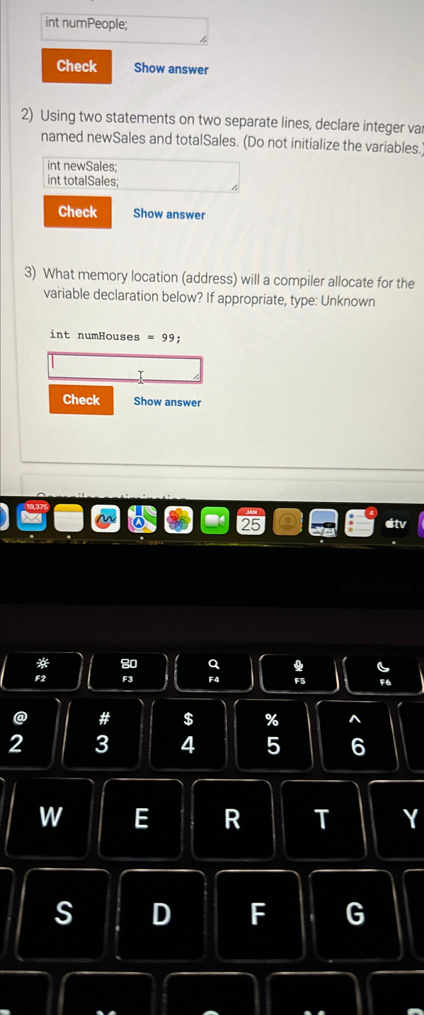 Solved Using Two Statements On Two Separate Lines Declare