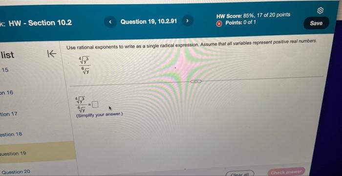 Solved Use rational exponents to write as a single radical | Chegg.com