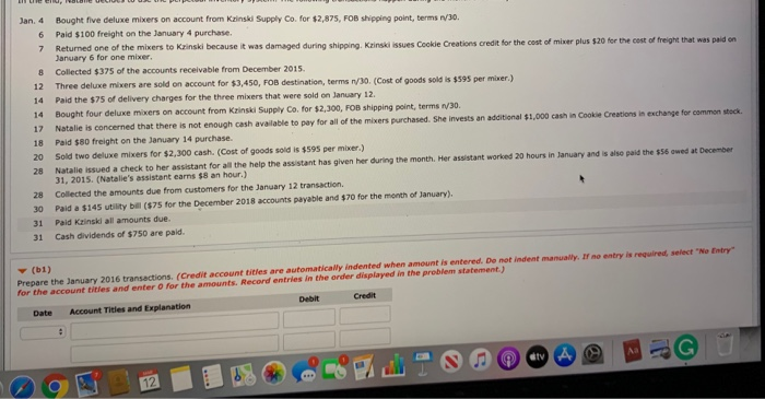 Solved Continuing Cookie Chronicle 05 b1-b2, c, dl-d2, e-f | Chegg.com