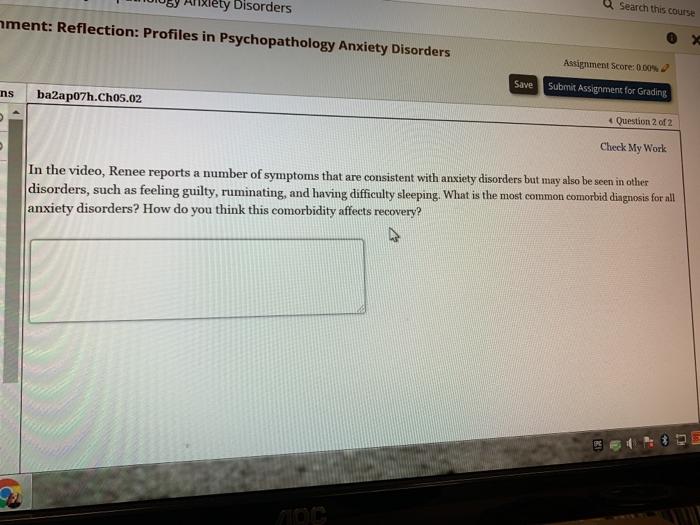 Solved Lion: Profiles in Psychopathology Anxiety Disorders Q | Chegg.com