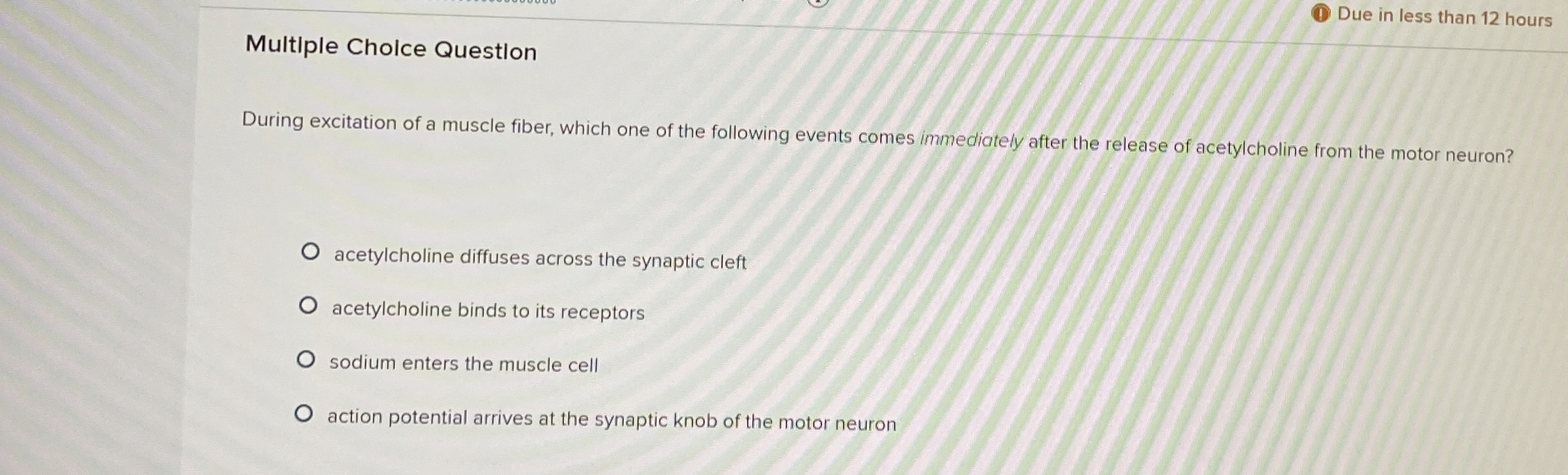 Solved Due in less than 12 ﻿hoursMultiple Cholce | Chegg.com