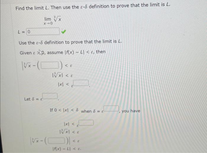 Solved Find the limit L. L=limx→9(x+3) Use the ε−δ | Chegg.com