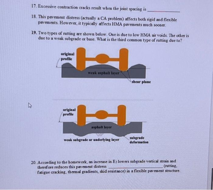 Solved 17. Excessive contraction cracks result when the | Chegg.com