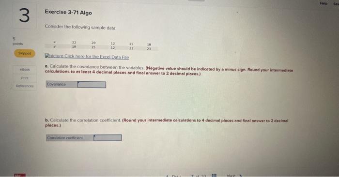 Solved Consider the following sample data: Finicture | Chegg.com