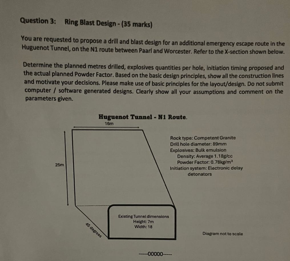 Solved Question 3: Ring Blast Design - (35 ﻿marks) ﻿You are | Chegg.com