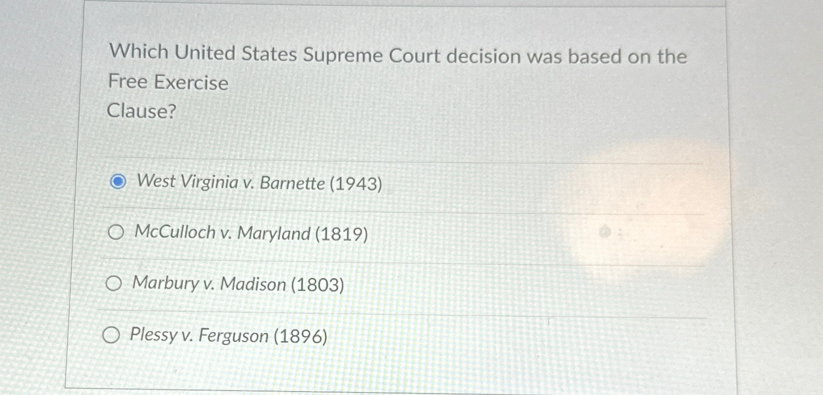Solved Which United States Supreme Court decision was based | Chegg.com