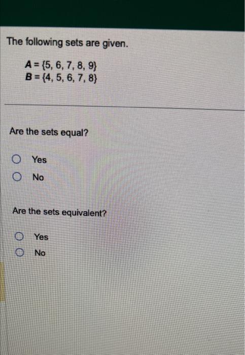 Solved The following sets are given. | Chegg.com