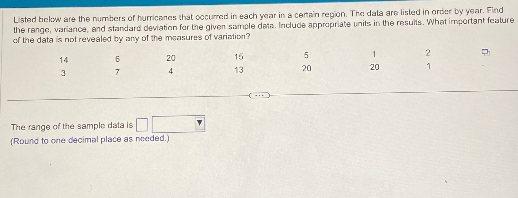 Solved Listed below are the numbers of hurricanes that | Chegg.com