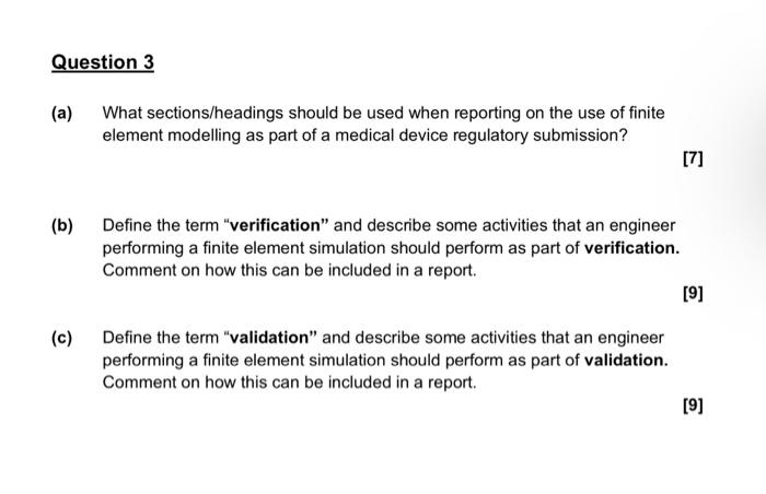 Solved Question 3 (a) What sections/headings should be used | Chegg.com