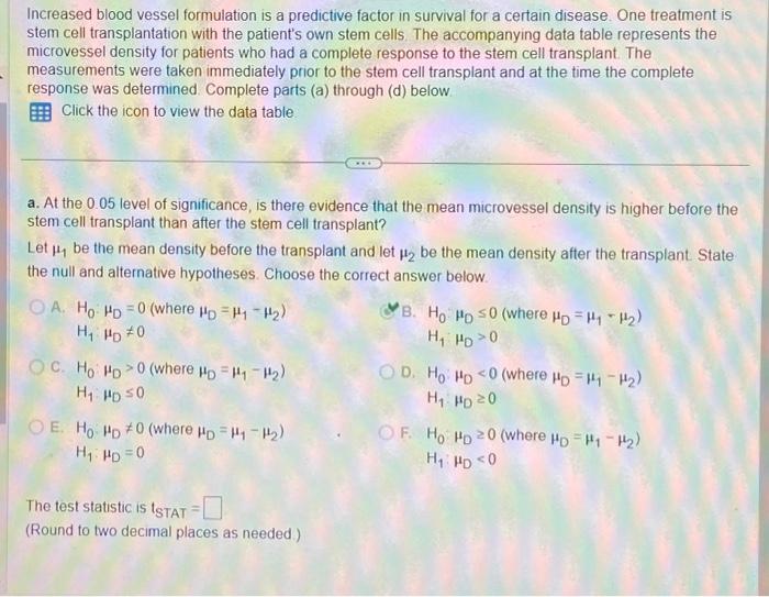 Solved Increased blood vessel formulation is a predictive | Chegg.com