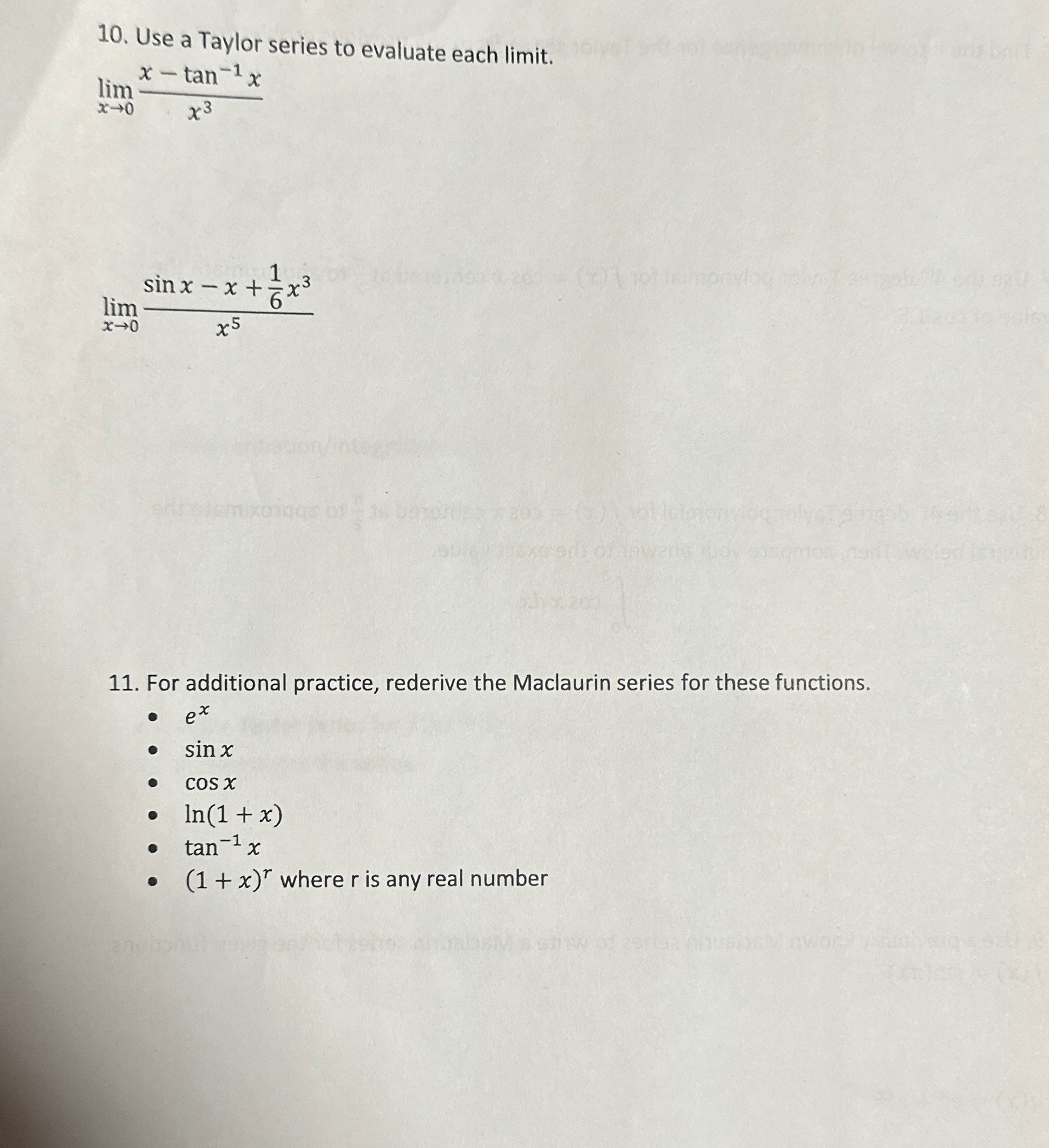 Solved Use a Taylor series to evaluate each | Chegg.com