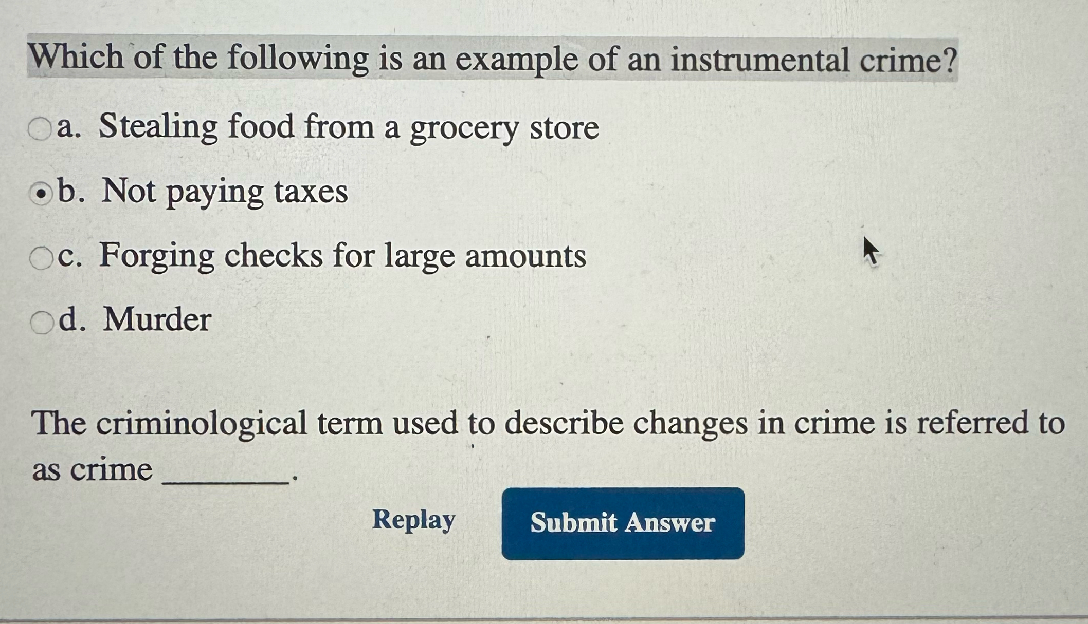 Solved Which of the following is an example of an | Chegg.com