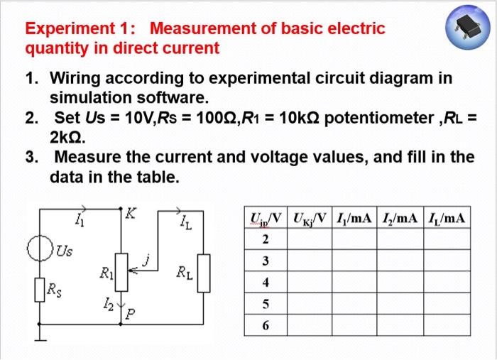 Solved Experiment 1: Measurement of basic electric quantity | Chegg.com Solved Experiment 1: Measurement of basic electric quantity | Chegg.com