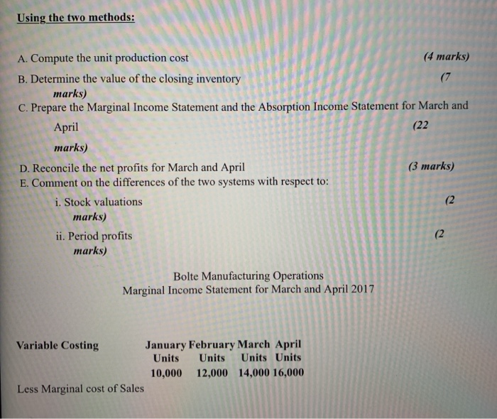 January unit sales 10,000February unit sales | Chegg.com