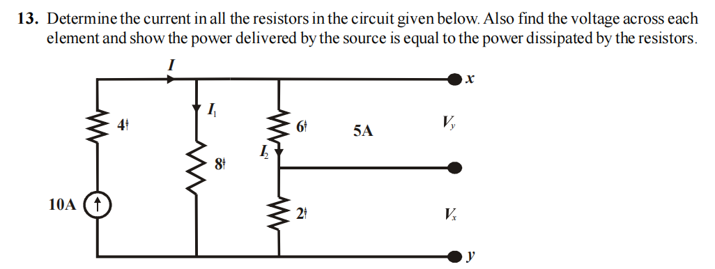 Solved Determine the current in all the resistors in the | Chegg.com