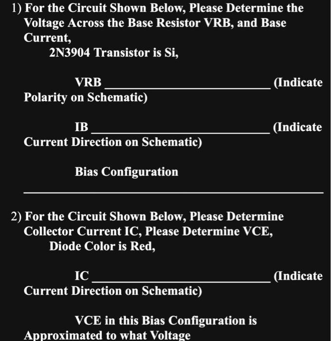 Solved Voltage Across the Base Resistor VRB, and Base | Chegg.com