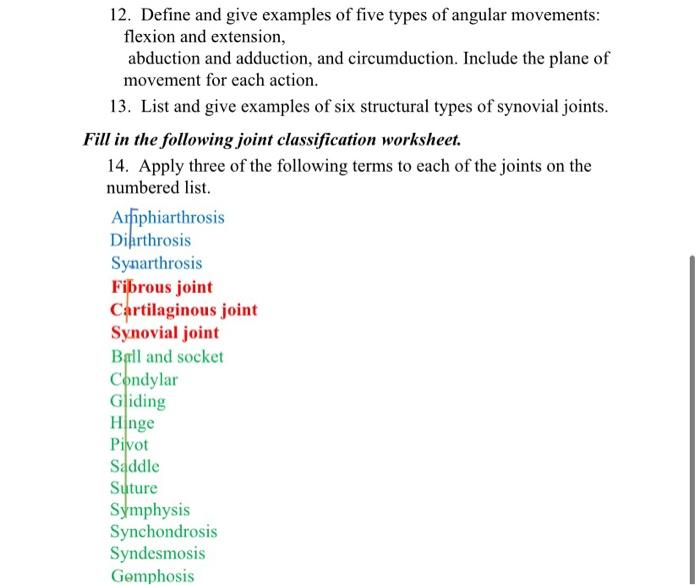 Solved 12. Define and give examples of five types of angular | Chegg.com