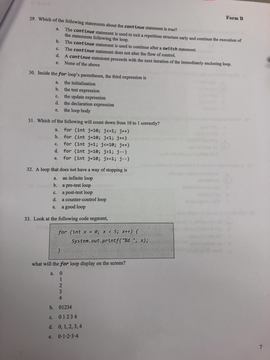 Solved Form B 29. Which of the following statements about | Chegg.com