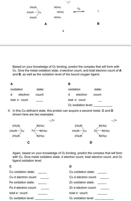 Solved Based on your knowledge of O2 binding, predict the | Chegg.com