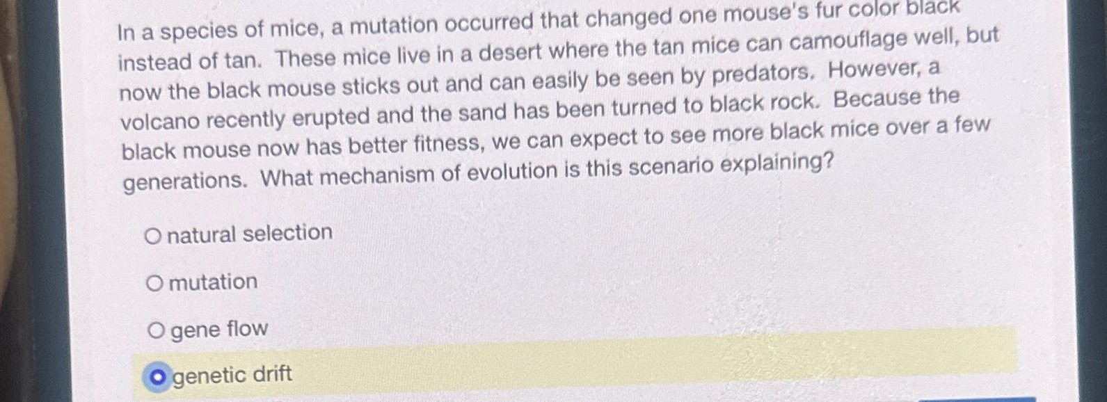 Solved In a species of mice, a mutation occurred that | Chegg.com