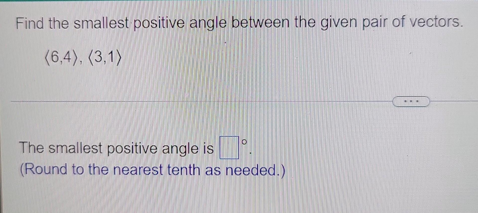 Solved Find the smallest positive angle between the given | Chegg.com