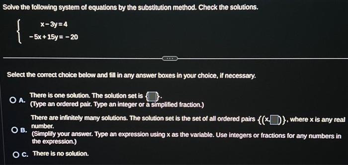 Solved Solve the following system of equations by the | Chegg.com