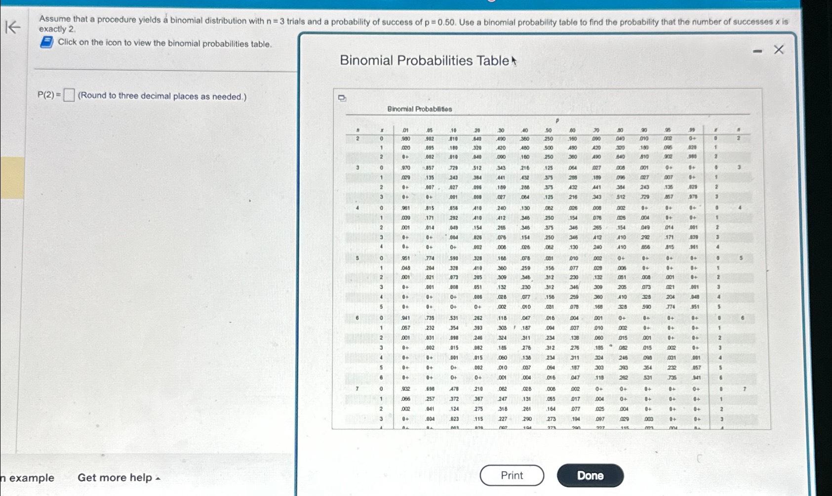 Solved exactly 2.E Click on the icon to view the binomial | Chegg.com