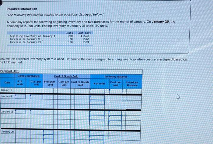 Solved Requlred Information [The following information | Chegg.com
