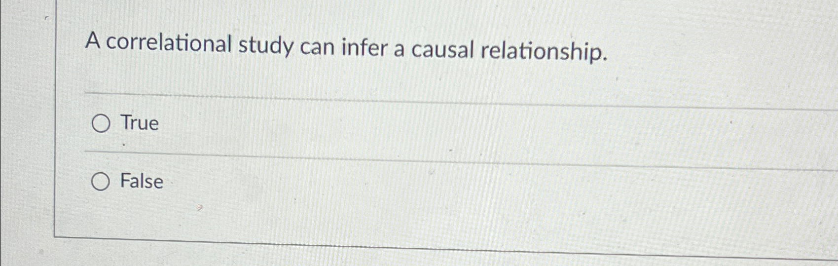 Solved A correlational study can infer a causal | Chegg.com