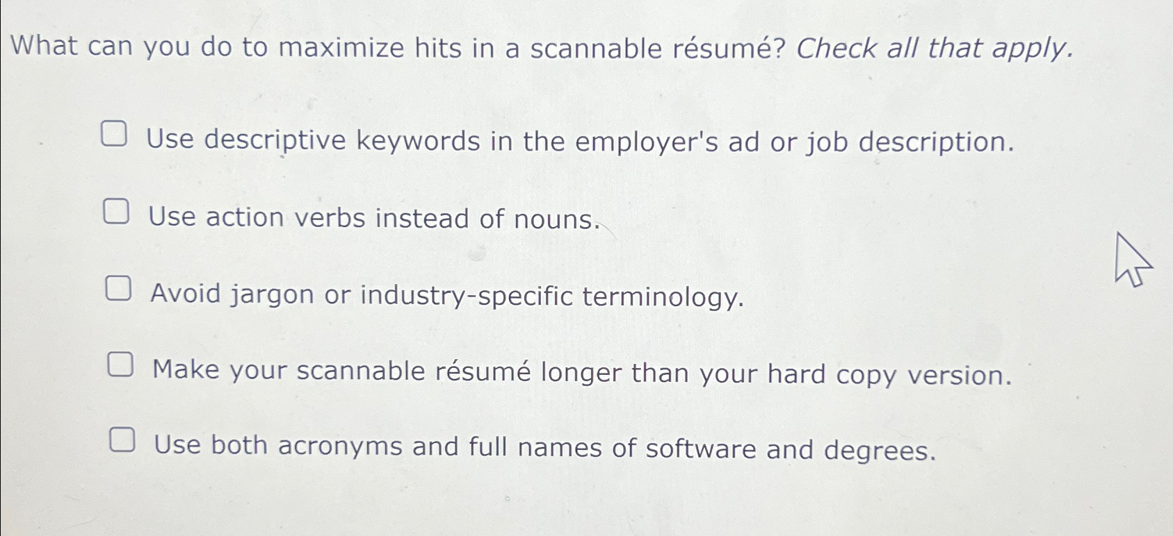 Solved What can you do to maximize hits in a scannable | Chegg.com