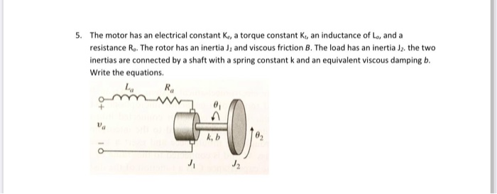 Solved 5. The motor has an electrical constant Ke, a torque | Chegg.com