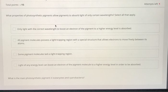 Solved Total points: --/15 Attempts left: 1 What properties | Chegg.com