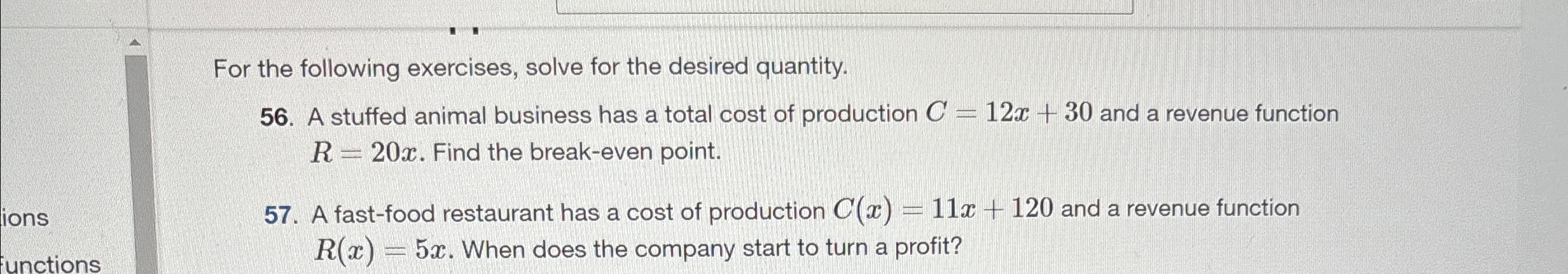 Solved For the following exercises, solve for the desired | Chegg.com
