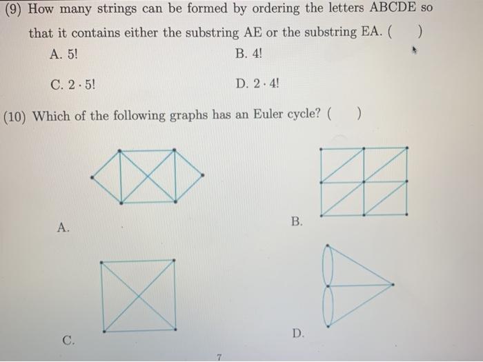 Solved (9) How many strings can be formed by ordering the | Chegg.com